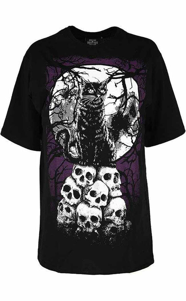 Restyle Morbid Cat Oversized T-shirt | Gothic Clothing & Accessories