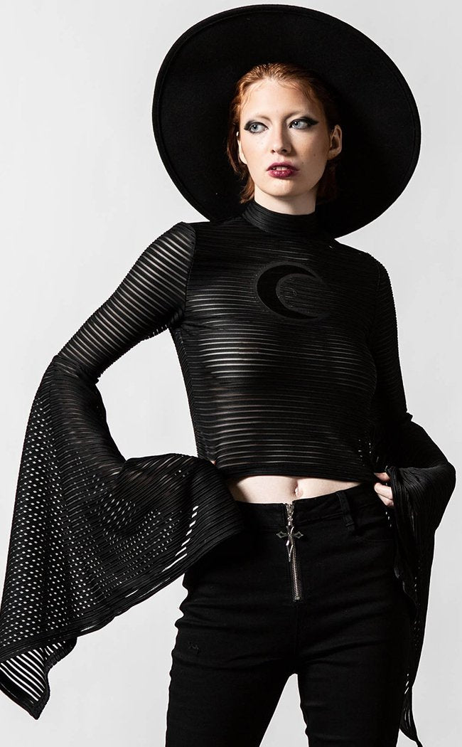 Phases Striped Moon Top | Killstar Australia | Alt Gothic Clothing