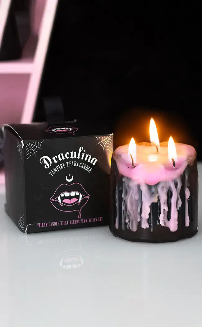 Pink Pillar Bleeding Vampire Candle