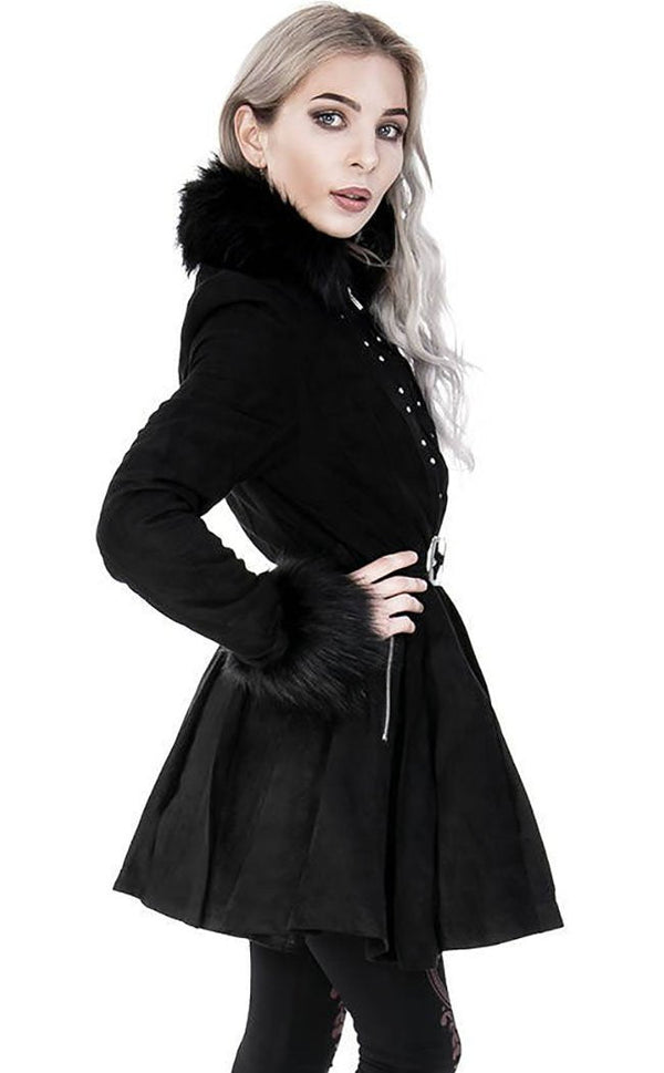 Restyle Australia | Pleated Faux Fur Coat | Gothic Winter Outerwear