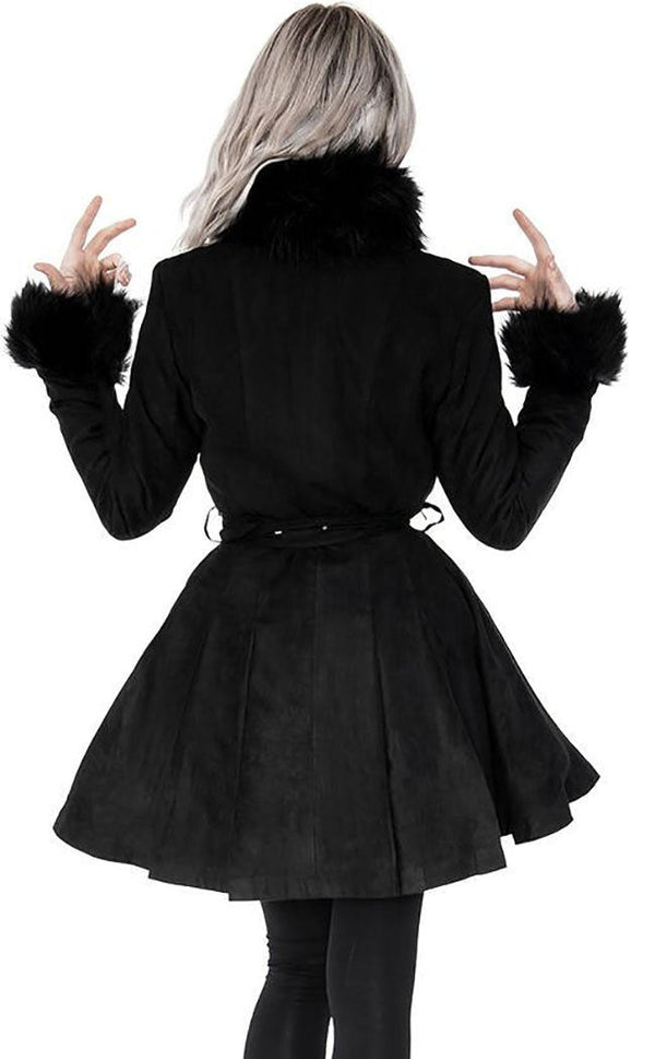 Restyle Australia | Pleated Faux Fur Coat | Gothic Winter Outerwear
