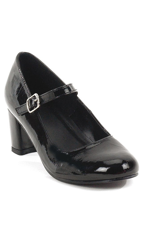 SCHOOLGIRL-50 Blk Pat Heels