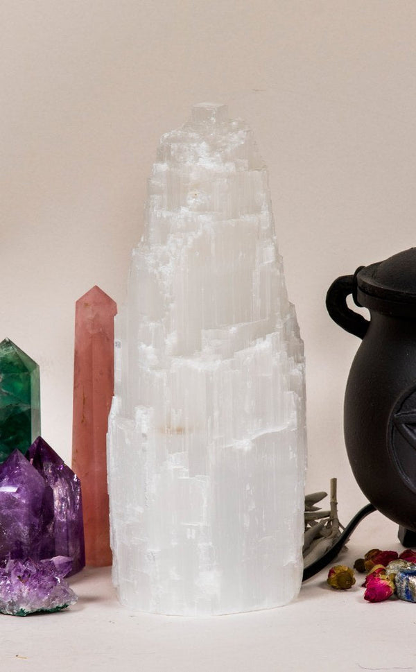 Selenite Crystal Lamp - Medium 25-30cm