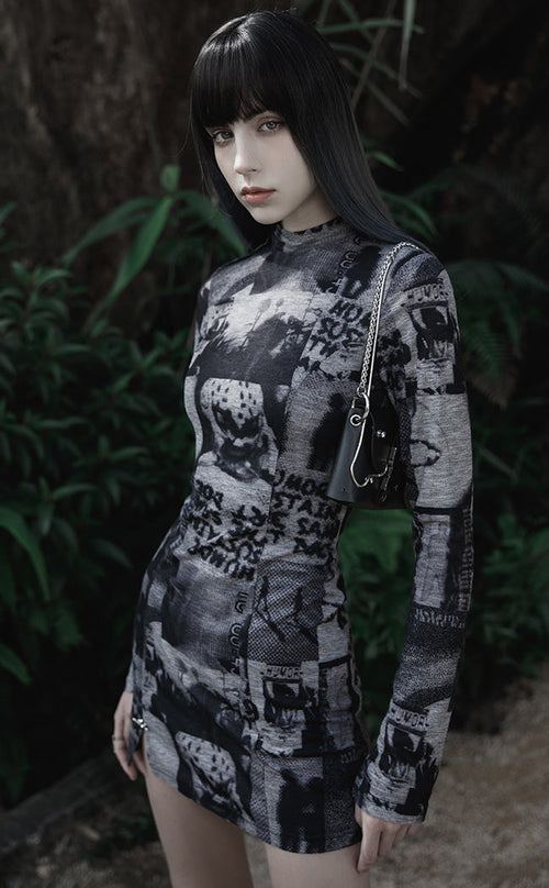 Tabloid Fodder Dress | Shop Punk Rave Alt Clothing - Tragic Beautiful