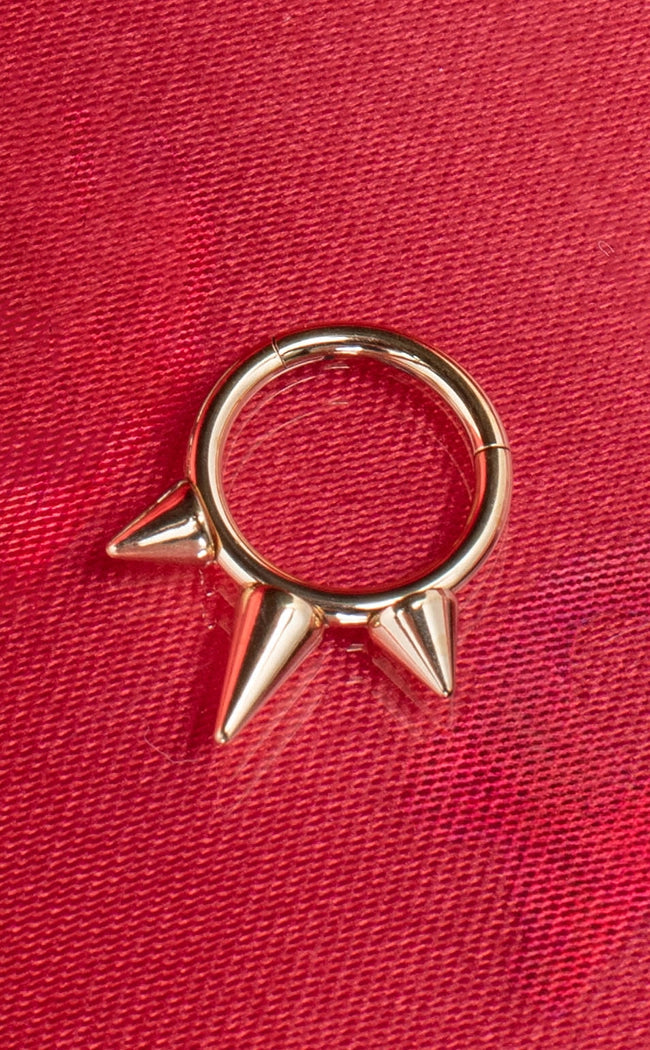 Titanium Septum Ring | Trinity Spike [Gold]