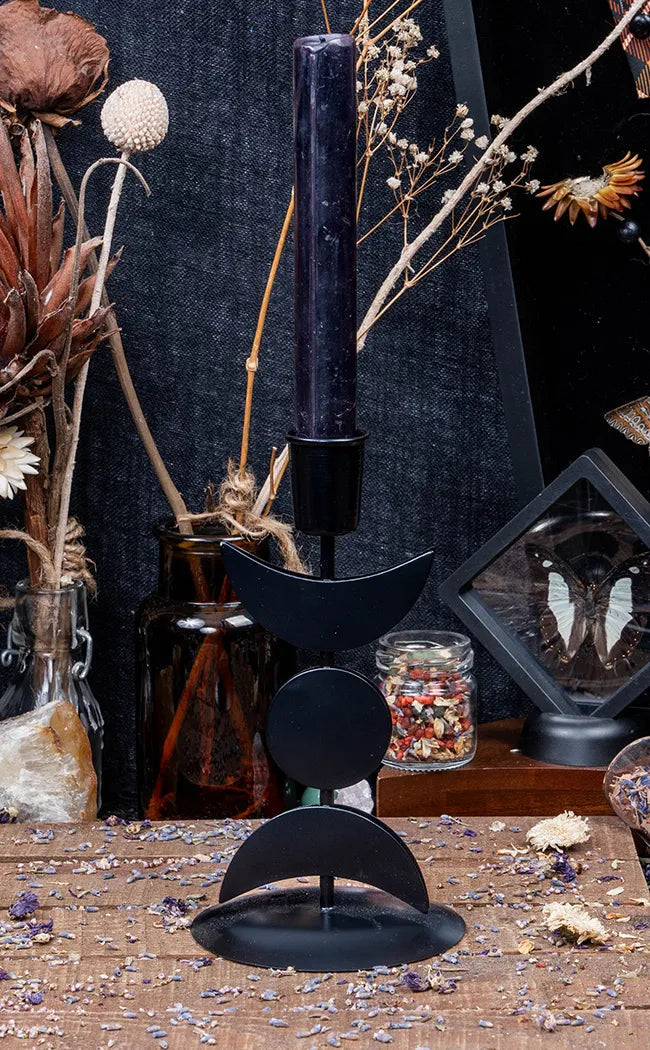 Triple Moon Taper Candle Holder