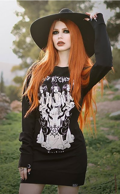 Killstar Witch Brim Fedora Hat in Black