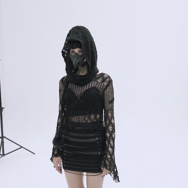 Punk Rave Australia | Frisky Scarf Hat | Alt Gothic Winter Accessories