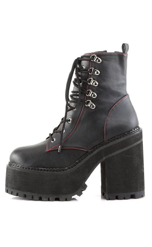 Demonia ASSAULT-100 Black Combat Boots | Gothic Alt Shoes Australia