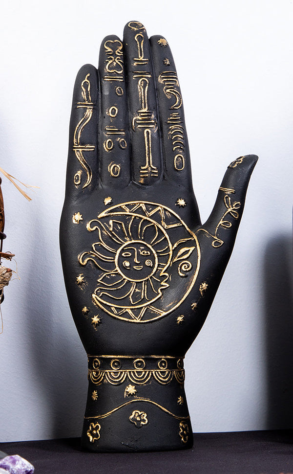 Black & Gold Palmistry Hand | Witchy Goth Homewares & Gifts Australia