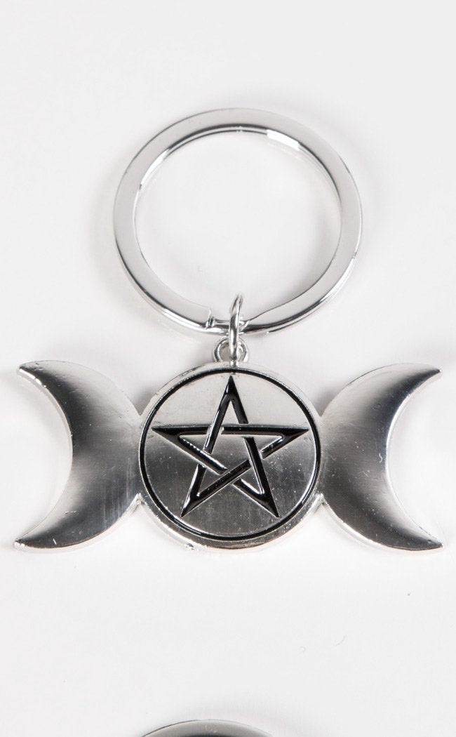 Triple Moon Keyring | Witchy Gothic Gifts & Accessories Australia