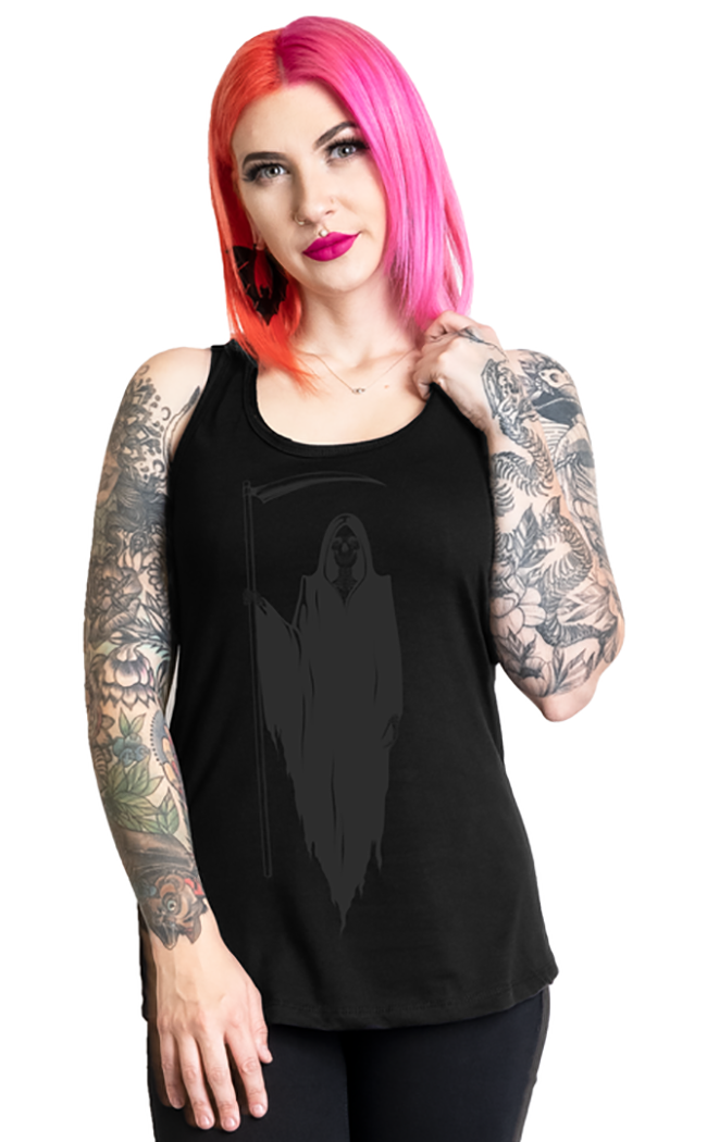 Blackout Doom Racerback Tank | Too Fast Australia | Gym Goth Clothing