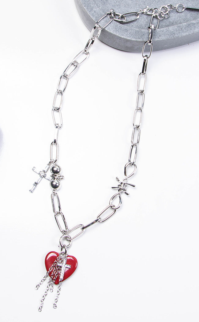 Bulletproof Heart Necklace | Cold Black Heart | Punk & Goth Jewellery