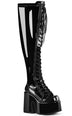 Demonia CAMEL-300 Black Patent Thigh High Boots | Goth Shoes Australia