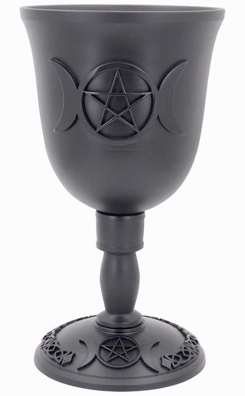 Cast Iron Ceremonial Chalice | Triple Moon | Occult Wicca Supplies