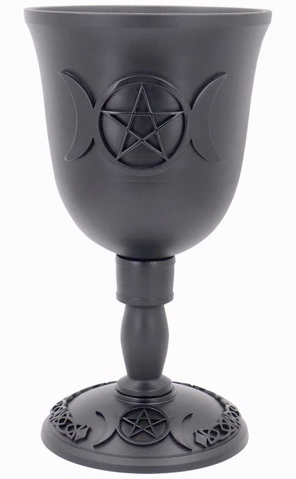 Cast Iron Ceremonial Chalice | Triple Moon | Occult Wicca Supplies