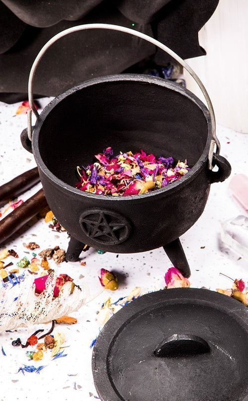 Cast Iron Pentacle Cauldron | Incense & Witchcraft Tools Australia