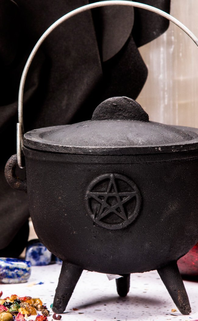 Cast Iron Pentacle Cauldron | Incense & Witchcraft Tools Australia