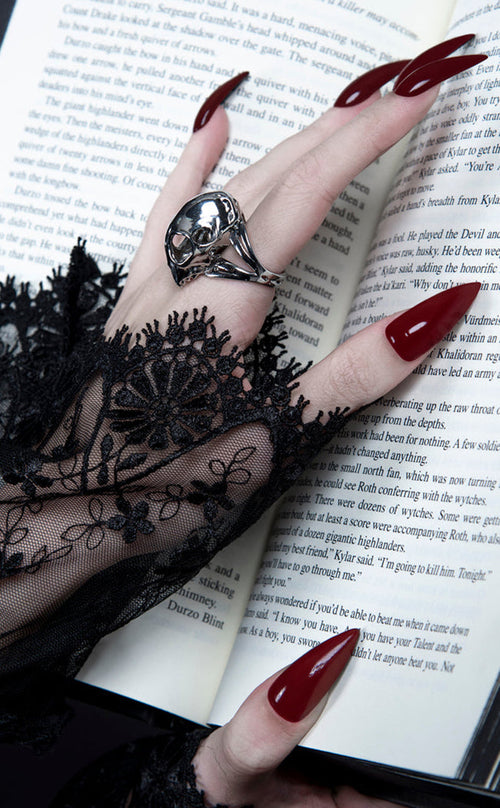 Cat Skull Steel Ring | Rogue + Wolf Australia | Gothic Jewellery
