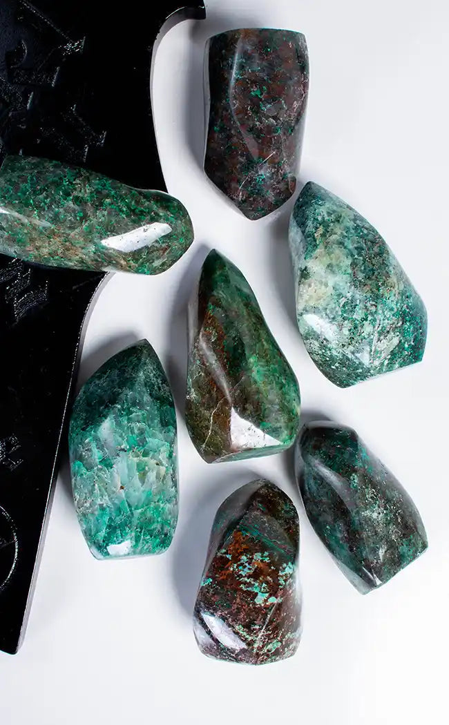 Chrysocolla Polished Flames | Crystals for Witchcraft & Energy Healing