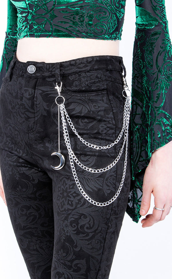 Crescent Moon Belt Chain | Punk & Goth Jewellery & Accessories