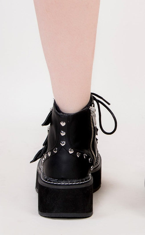 Demonia EMILY-315 Black Ankle Boots | Goth Alt Shoes Australia