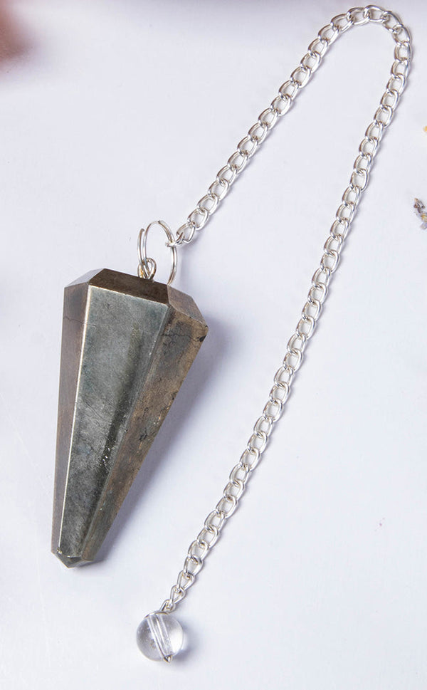 Faceted Pyrite Pendulum | Shop Crystals & Divination in Australia