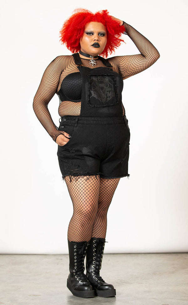 Foreteller Patch Denim Overalls | Killstar Australia | Gothic Clothing