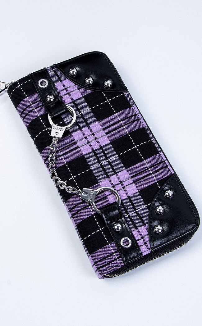 Purple Tartan Handcuffs Wallet | Banned Apparel | Punk Accessories