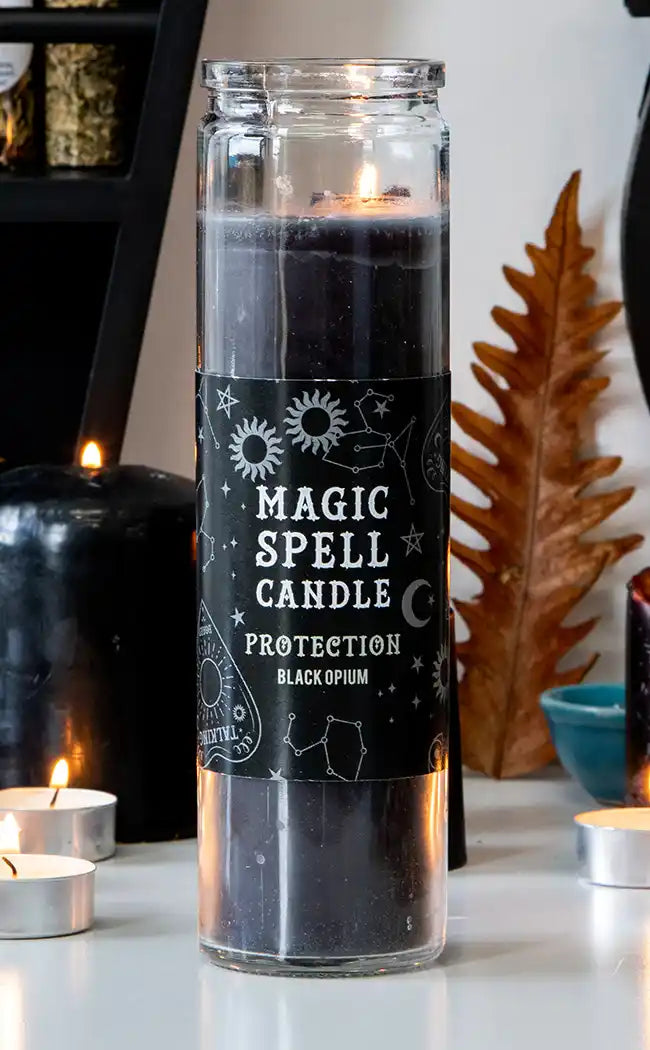Magic Spell Candle | Black | Protection & Grounding | Witchcraft