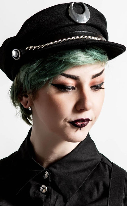 Orbit Peaked Military Cap | Killstar Australia | Goth Punk Accessories