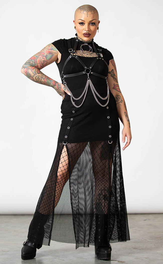 Paragon Fishnet Maxi Skirt | Killstar Australia | Punk Goth Clothing