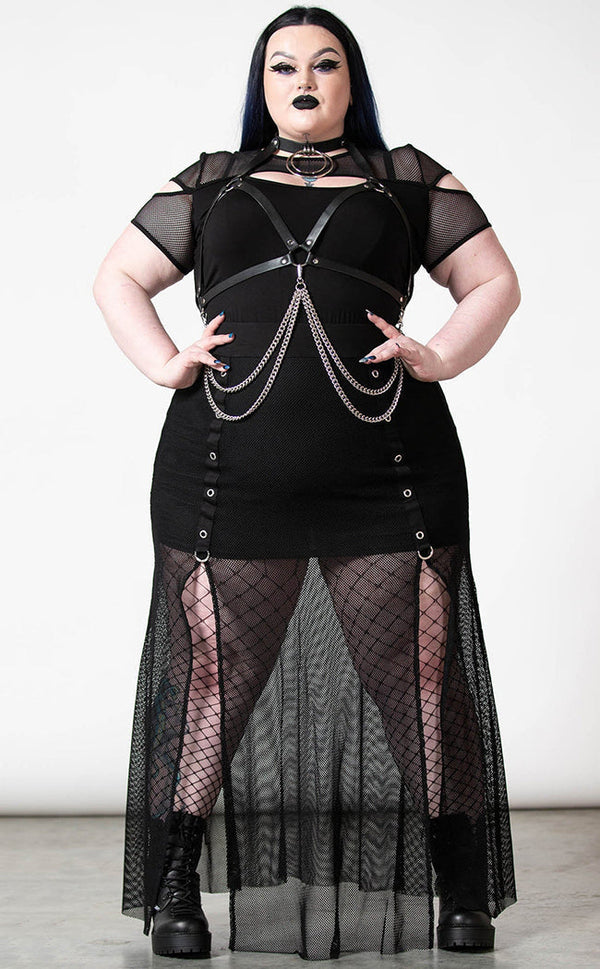 Paragon Fishnet Maxi Skirt | Killstar Australia | Punk Goth Clothing