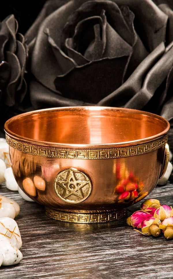 Pentacle Copper Altar Bowl