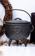 Pentagram Design Tripod Cauldron w Lid | Witchcraft Supplies Australia