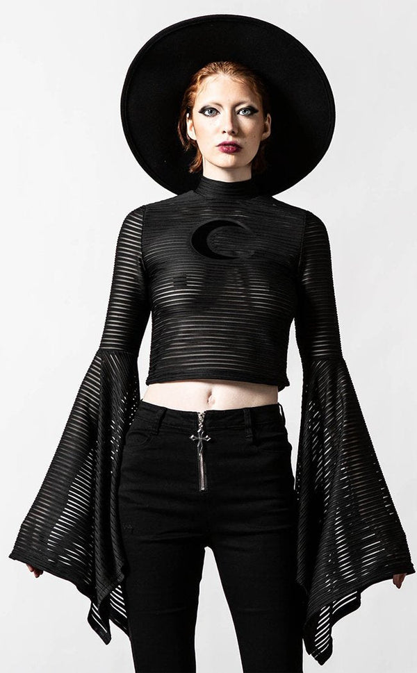 Phases Striped Moon Top | Killstar Australia | Alt Gothic Clothing