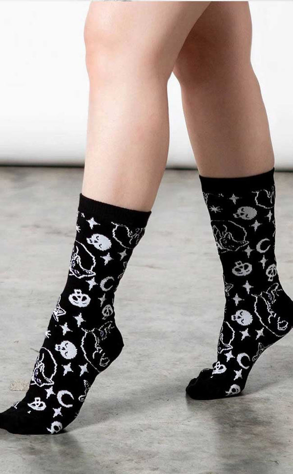 Purr Off Cat Ankle Socks | Killstar Australia | Pastel Goth Underwear