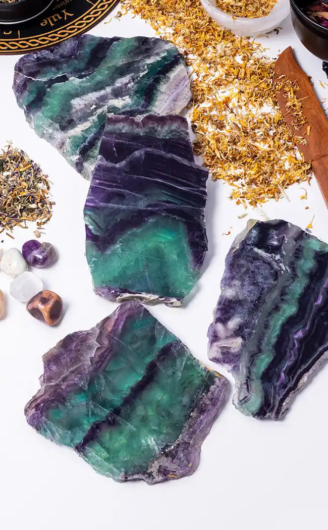 Rainbow Fluorite Slabs | Crystals for Energy Healing and Witchcraft