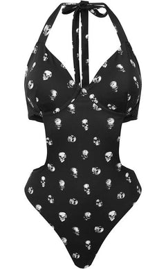 Rebel Fate Skull Swimsuit | Killstar Australia | Alt Gothic Swimwear