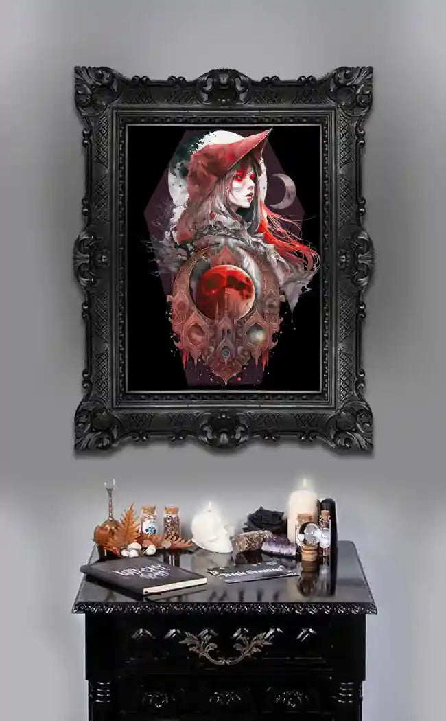 Red Riding Hood A3 Gothic Canvas Print | Shop Goth Homewares
