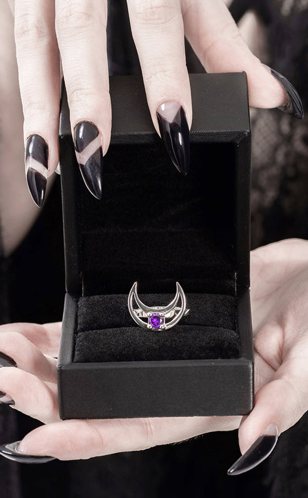 Rhea Moon Steel Ring | Rogue + Wolf Australia | Gothic Jewellery
