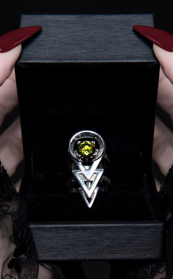 Rune Mirror Steel Ring | Rogue + Wolf Australia | Gothic Jewellery