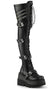 Demonia SHAKER-420 Black Matte Thigh High Boots | Gothic Shoes Australia
