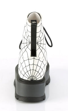 Demonia SLACKER-88 Glow Spider Platform Boots | Gothic Shoes Australia