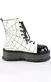 Demonia SLACKER-88 Glow Spider Platform Boots | Gothic Shoes Australia