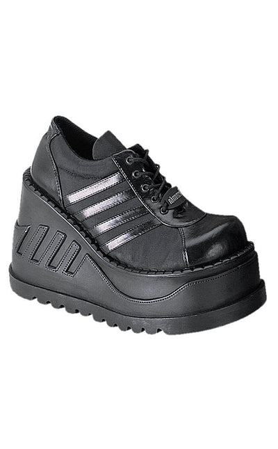 Demonia STOMP-08 Black Platform Sneakers | Gothic Shoes Australia