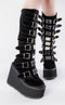 Demonia SWING 815 Black Velvet Knee Boots | Tragic Beautiful Australia