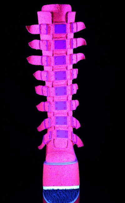 Demonia SWING-815 Pink Glitter Trinity Boots | Festival Shoes Australia