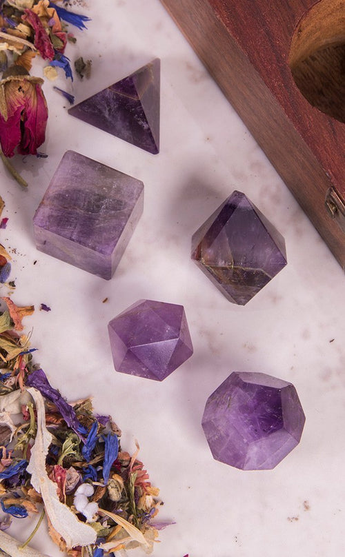 Sacred Geometry Gem Set | Wicca Pagan Crystals | Witchcraft Australia
