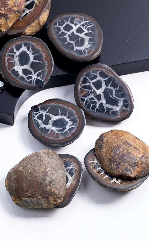 Septarian Nodule Geode | Dragon Stone | Matching Pair | Crystals